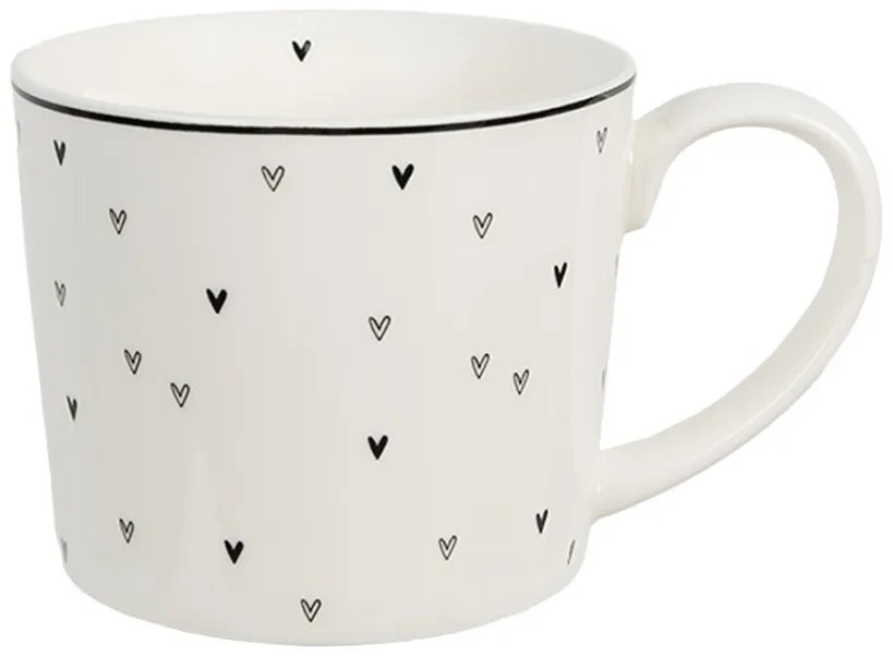 Bílý hrnek se srdíčky Lovely Day - 12*8*7 cm / 275 ml