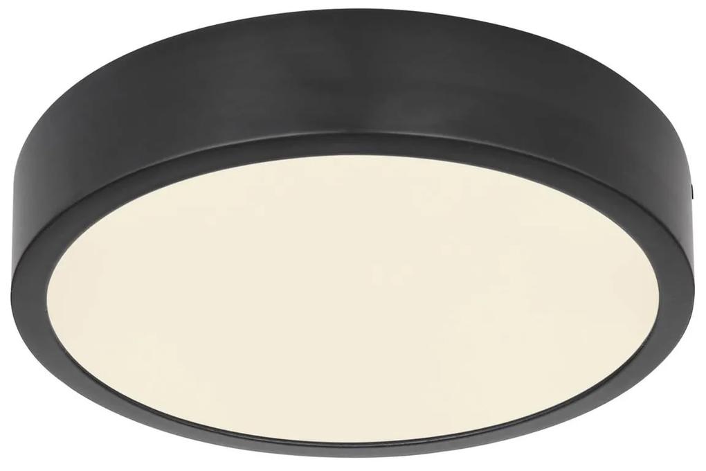 Stropní LED přisazené osvětlení LUCENA, 15W, denní bílá, 145mm, kulaté, černé Globo LUCENA 12368-15