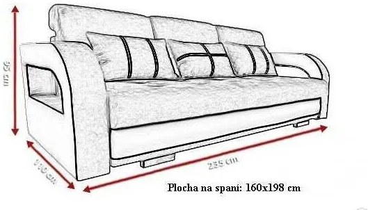 FALCO Pohovka Nina rozkládací světle šedá