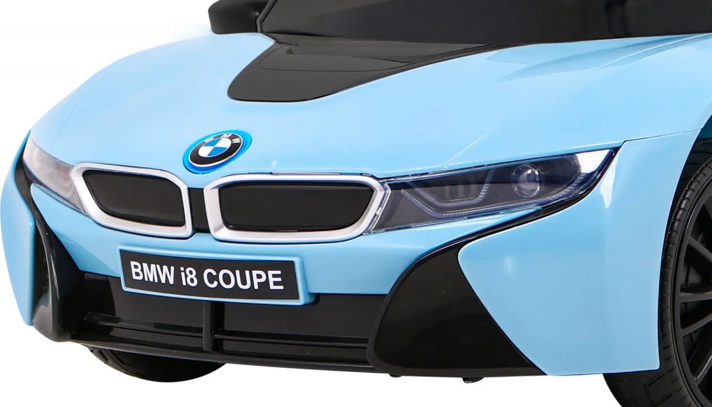 Ramiz Elektrické autíčko BMW i8 Lift modré + dálkové ovládání + pomalý start + 3bodové pásy + MP3 USB + LED