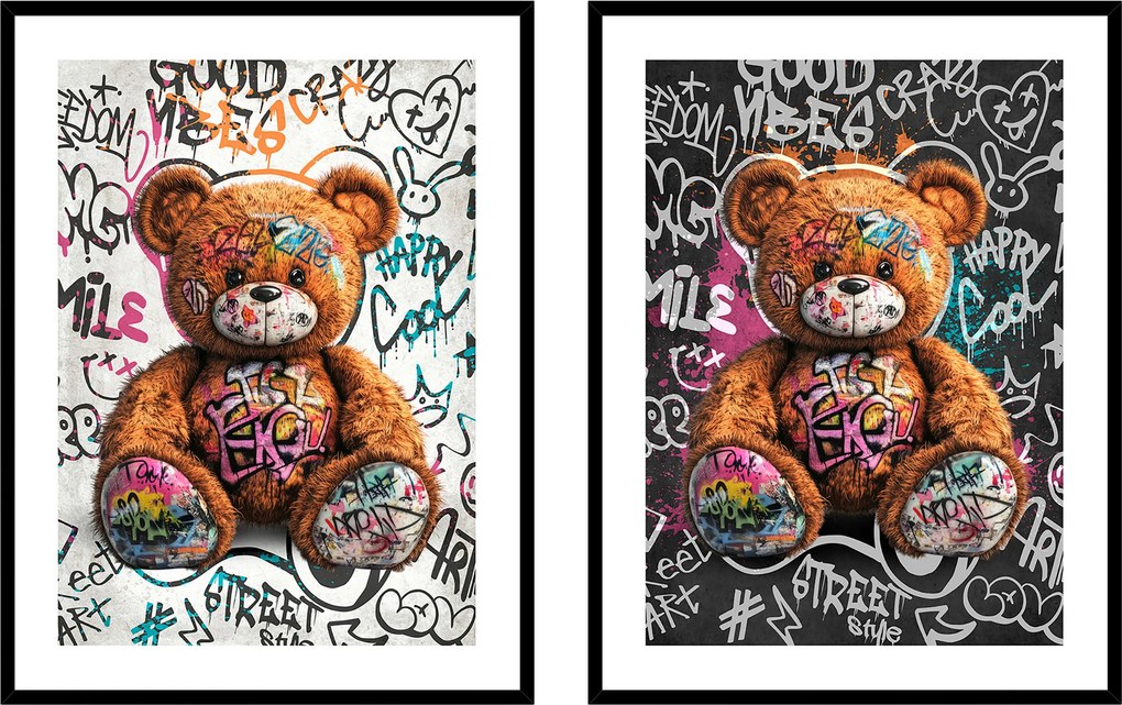 XXXLutz TIŠTĚNÉ OBRAZY NA PLÁTNĚ, zvířata, text, děti, 30/40 cm Monee - Umělecký tisk - 0031370395