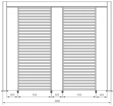 BIZZOTTO Světlá hliníková pergola s uzavíracími lamelami OCEAN 3x4 m 0795788