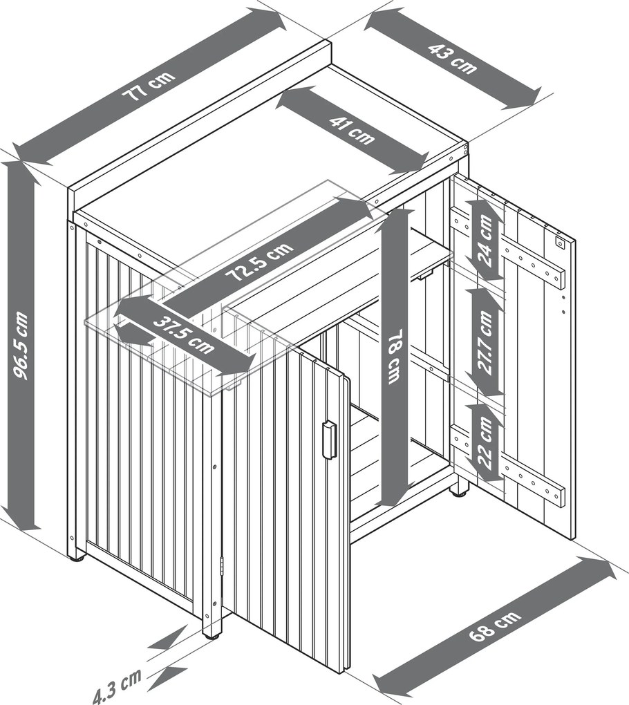 Tchibo - Malá zahradnická skříň - barva: hnědá