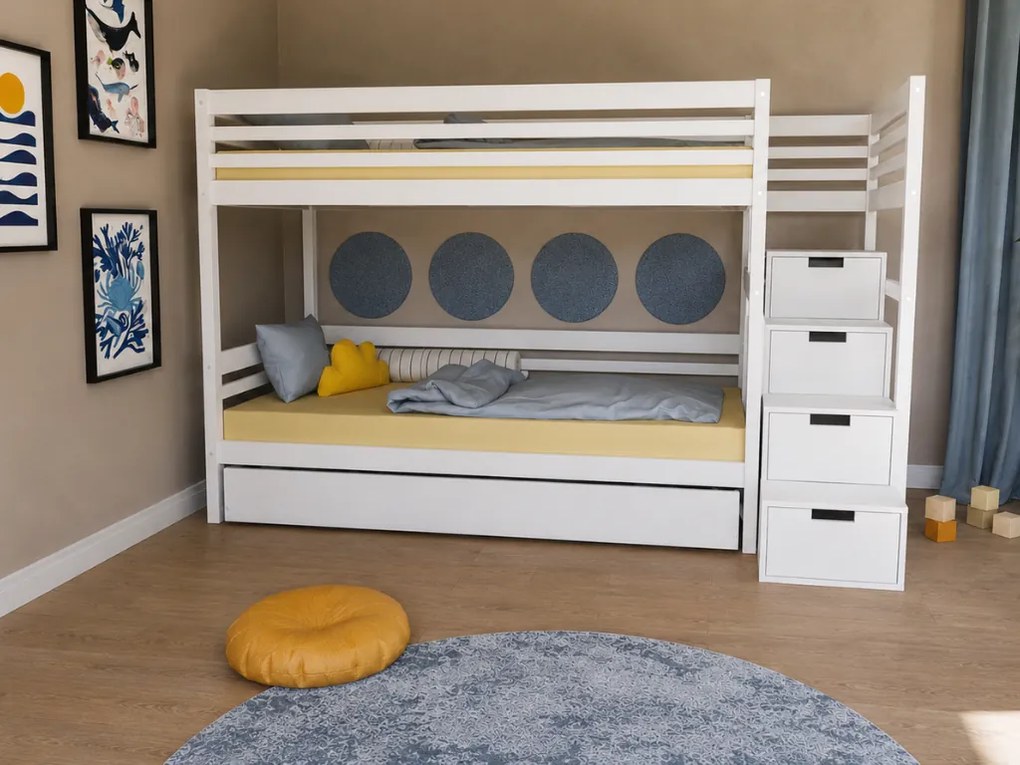 Kulatý čalouněný panel na zeď BOUCLÉ Zvolte barvu: Světle modrá, Zvolte rozměr: ø 80 cm, Uchycení na zeď: Se samolepícím suchým zipem