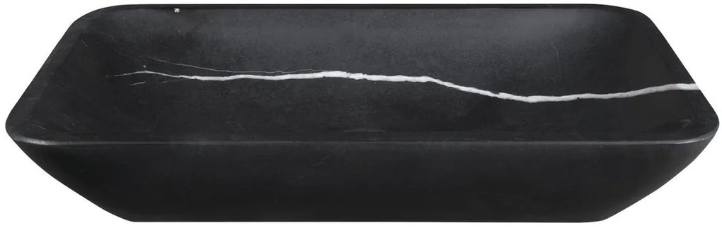 Sapho, BLOK kamenné umyvadlo 60x11x35 cm, černý Marquin, matný, 2401-39