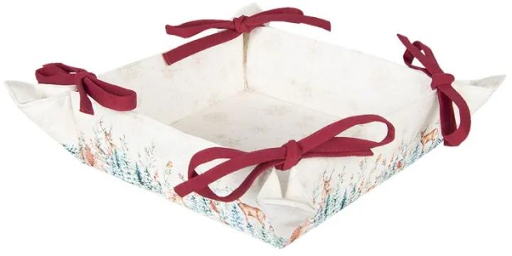 Textilní košíček na pečivo Dearly Christmas – 35x35x8 cm