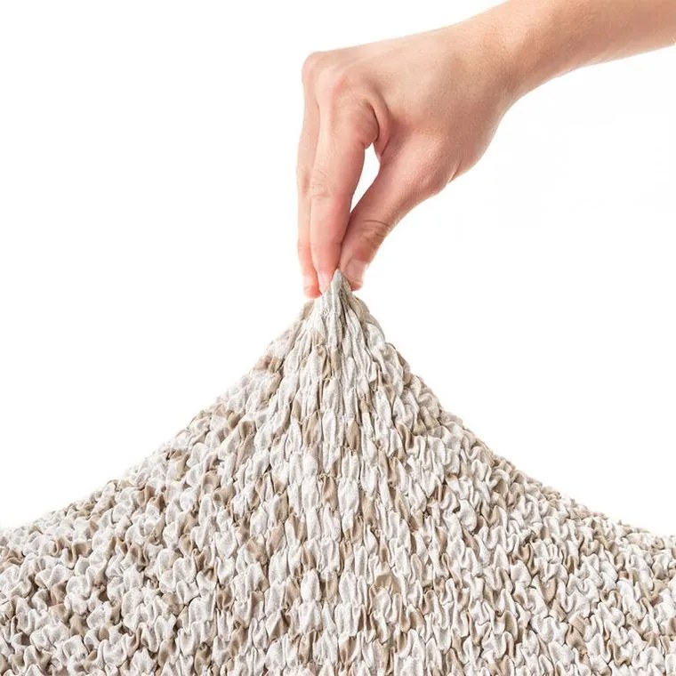 Bielastické potahy VENEZIA béžová rohová sedačka (š. 350 - 530 cm)