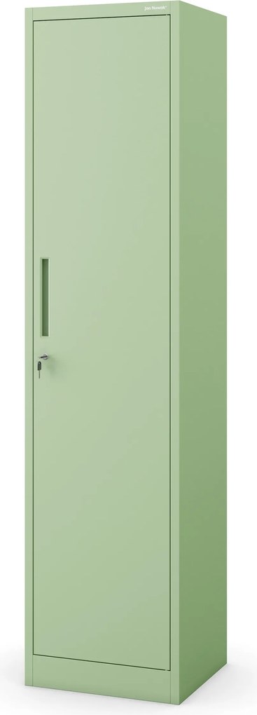 Vysoká kancelářská skříň ALEX, 450 x 1850 x 400 mm, Fresh Style: pastelově zelená