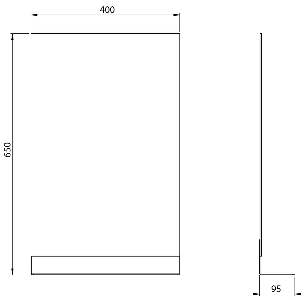 Aqualine zrcadlo s policí 40 x 65 cm CU free černá mat 22491S