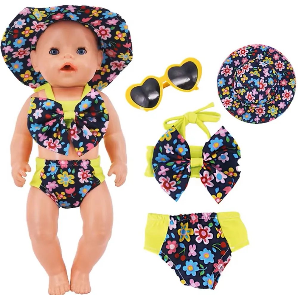 Doplňky (na pláž/na doma/na dovolenou) pro panenku Baby Born či American Girl Varianta: xm340bw617 set plavky
