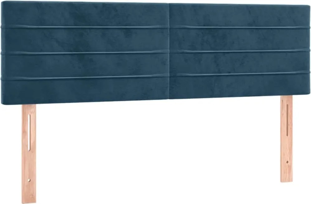 Box spring postel s matrací tmavě modrá 140x190 cm samet 3127551