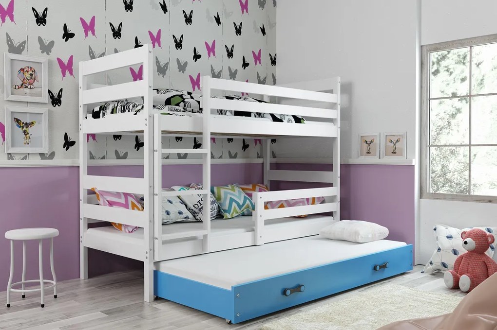 BMS Group Dětská postel Eryk 3 - Bílá/růžová - 190x80