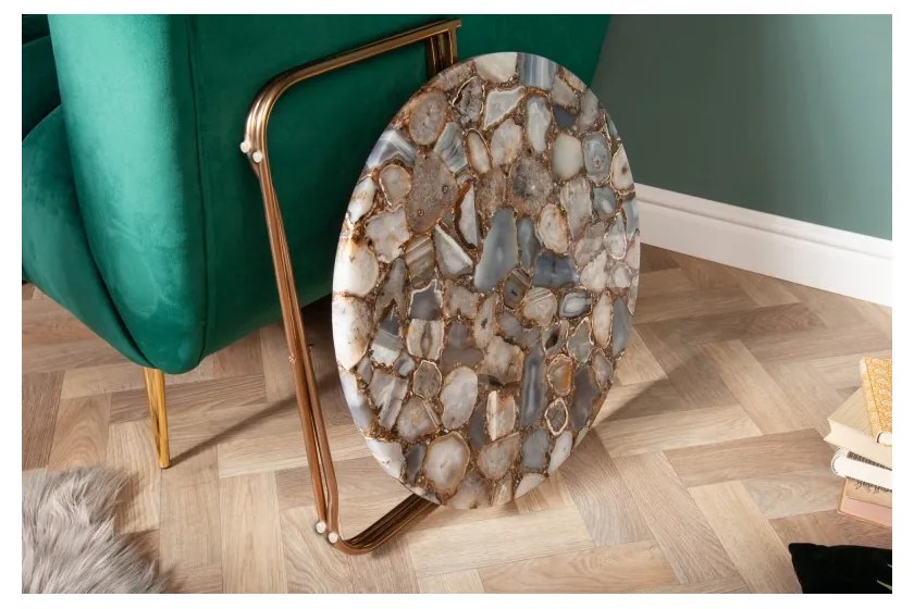 Massive home | Konferenční stolek NOBLES 62 CM modrý achát