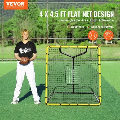 Baseballová a softballová odrazová síť 1,22 × 1,37 m PitchBack Nastavitelné úhly