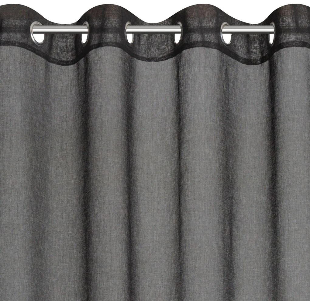 ZÁCLONA NA KROUŽCÍCH MARGARET2 140X250 CM ČERNÁ