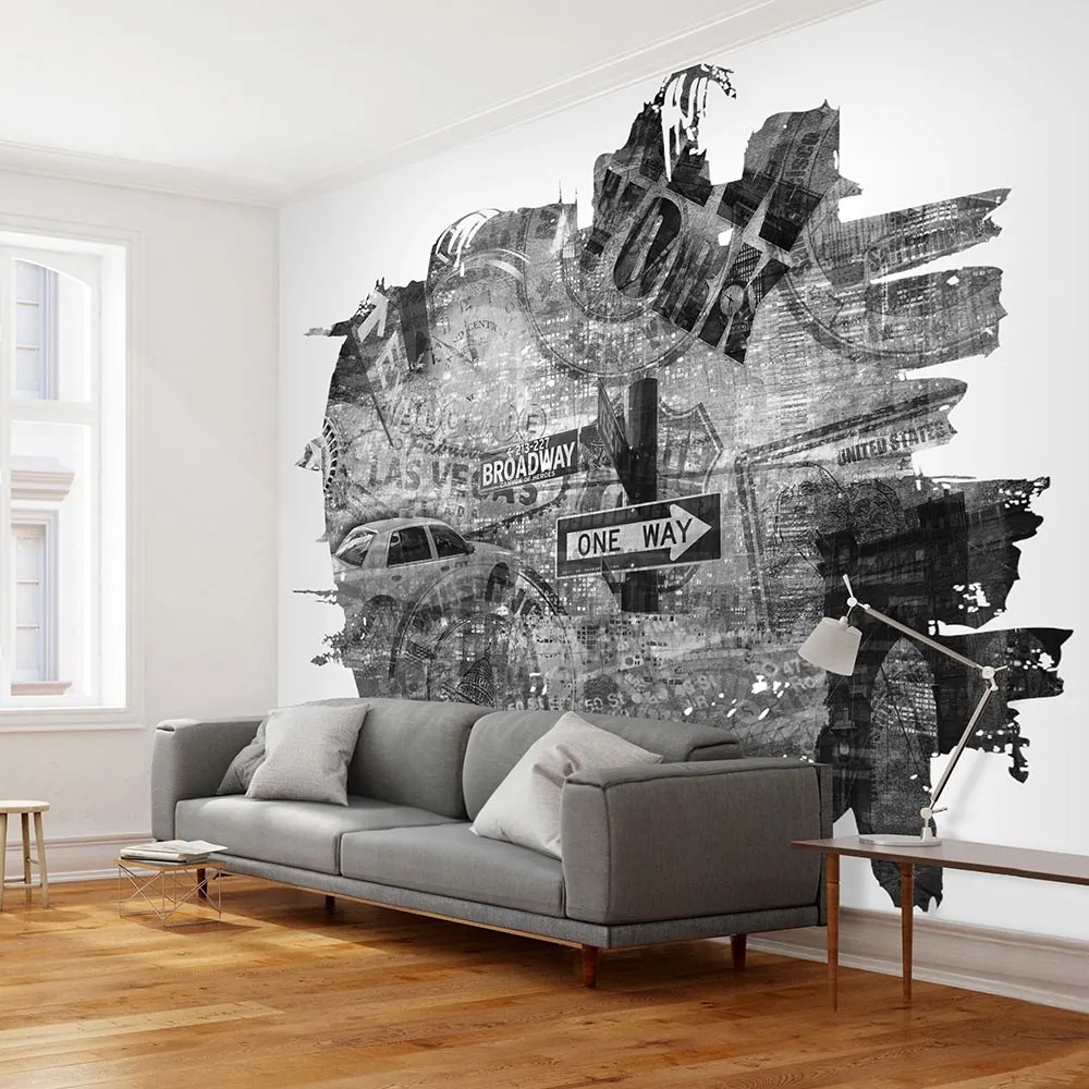 Fototapeta - Black-and-white New York collage - 200x154