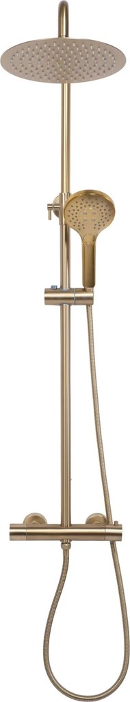 Rea Vincent, sprchový set s termostatickou baterií a dešťovou hlavicí 25cm, zlatá matná, REA-P6602
