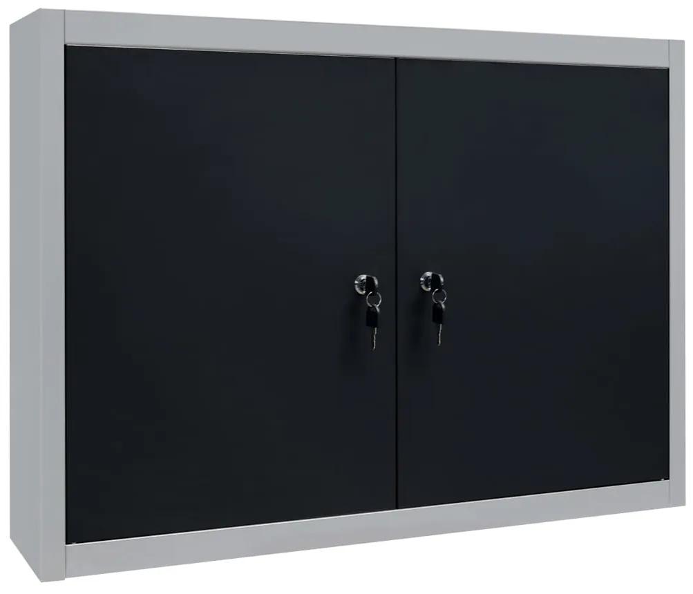 vidaXL Nástěnná skříň na nářadí industriální styl kov šedo-černá
