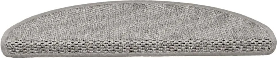 Samolepicí nášlapy na schody sisal 15 ks 65x21x4 cm stříbrné 326871