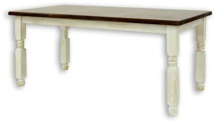 Jídelní selský rustikální stůl masiv 80x140cm MES 01 A s hladkou deskou - K09 přírodní borovice