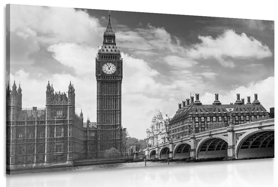 Obraz Big Ben v Londýně v černobílém provedení Varianta: 90x60