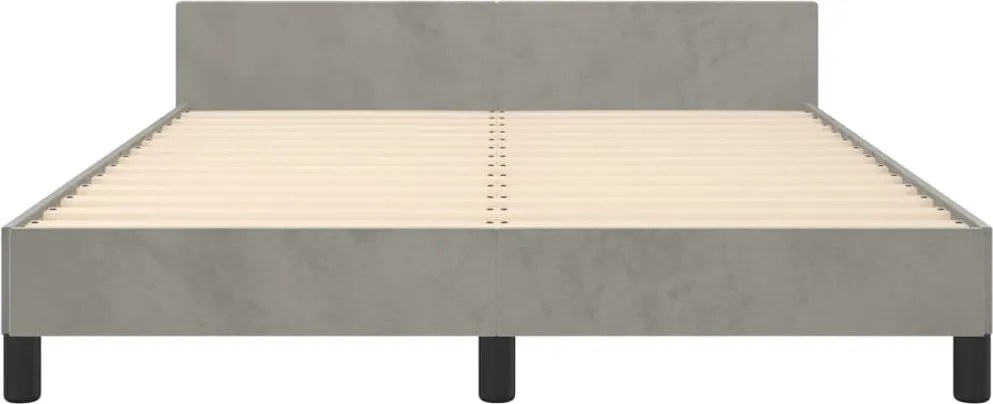 Rám postele bez matrace světle šedý 140 x 190 cm samet 3125995