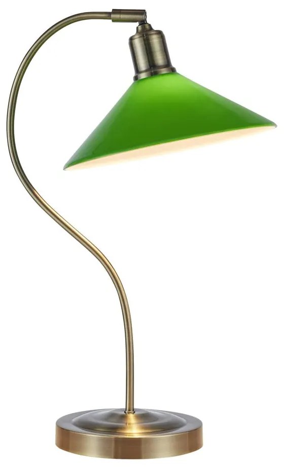 Stolní lampa se skleněným stínidlem v zeleno-mosazné barvě (výška 49 cm) Vela – Markslöjd Biano.cz