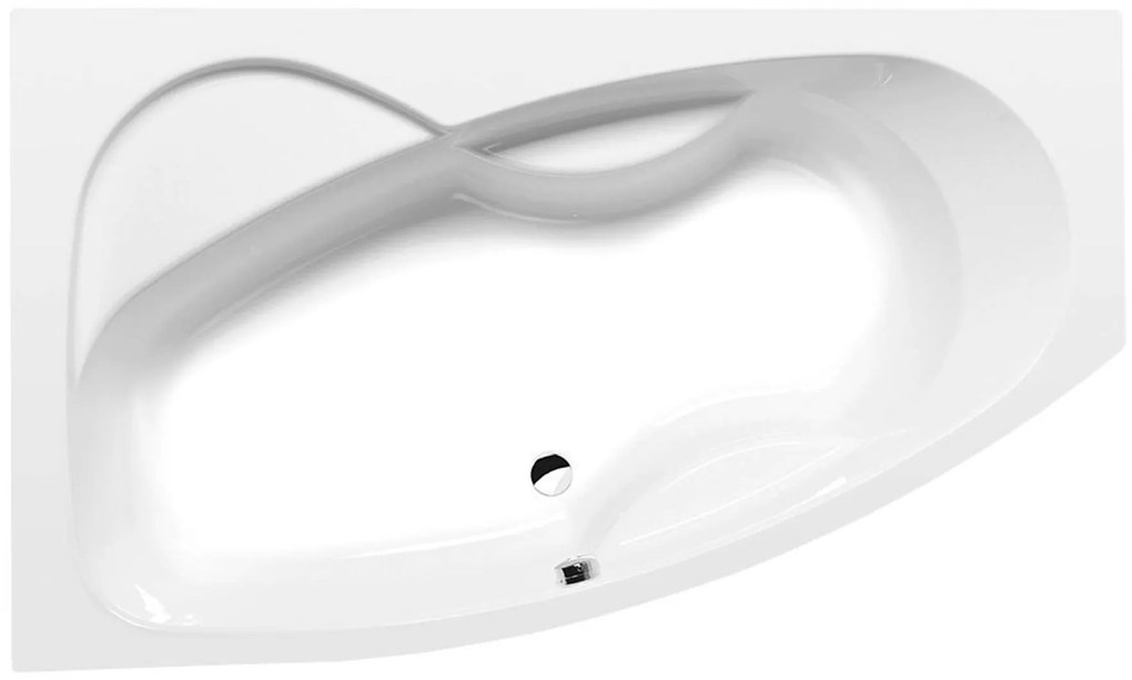 Polysan - Asymetrická vana MAMBA L, 170x100x44 cm, bílá 76111