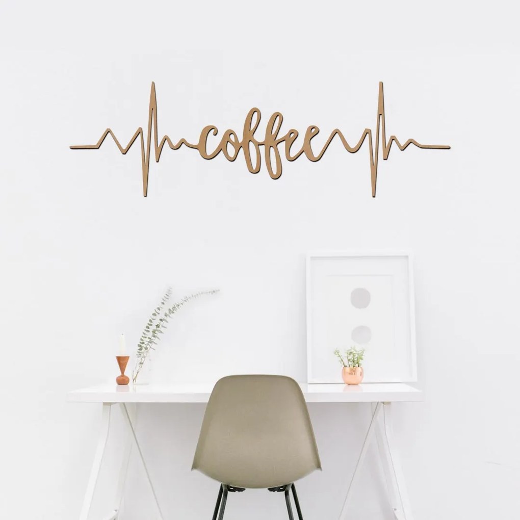 dřevo života Dřevěná dekorace COFFE PULSE Zvolte rozměr (cm): 100x30, Zvolte barvu dekoru: Černá