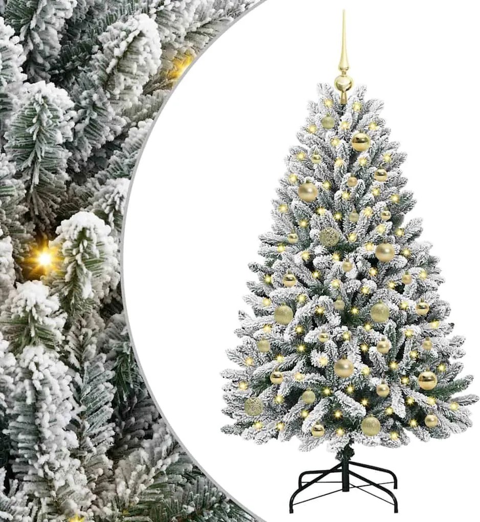Umělý vánoční stromeček 120 cm 150 LED Teplá bílá PVC a ocel 3395734
