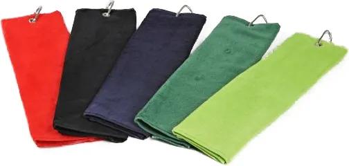Profod Golf Sportovní ručník pro golfisty, s karabinou 40x50 cm, 500 g/m2, zelená