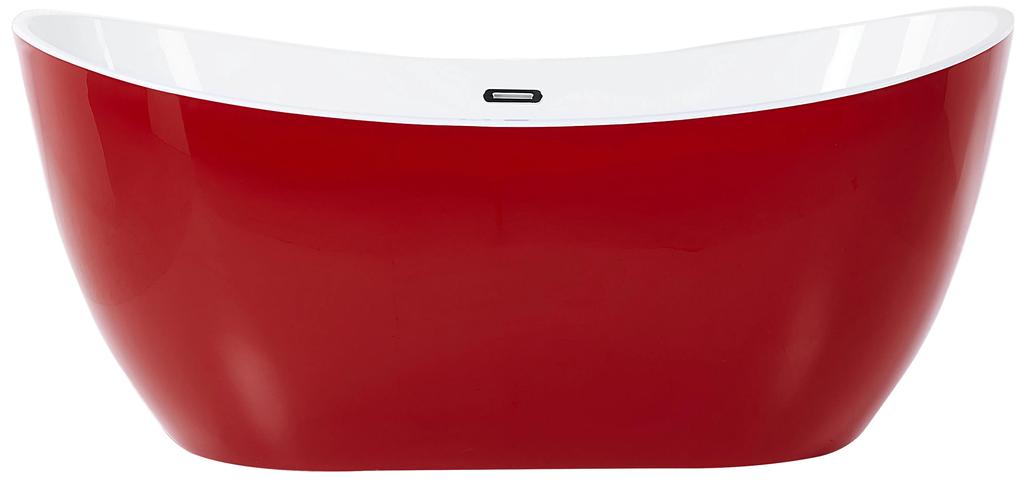 Volně stojící vana 180 x 78 cm červená ANTIGUA Beliani