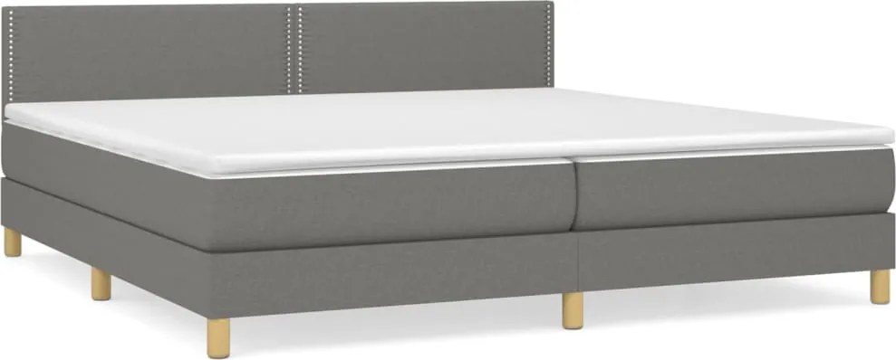 Box spring postel s matrací tmavě šedá 200x200 cm textil 3140562