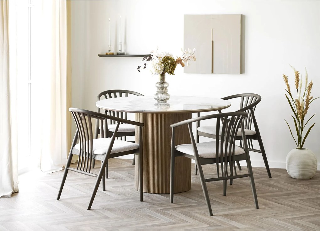 House Nordic Jídelní set stolu ATHENS a 4 židlí AGUSTIN 7771011-S