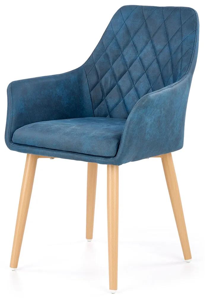 Židle K287 metal / ekokůže modrá