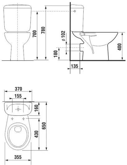 Jika Diana WC kombi H8602760007871 vodorovný odpad, včetně sedátka