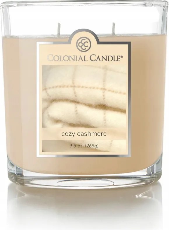Střední oválná svíčka Cozy Cashmere Colonial Candle