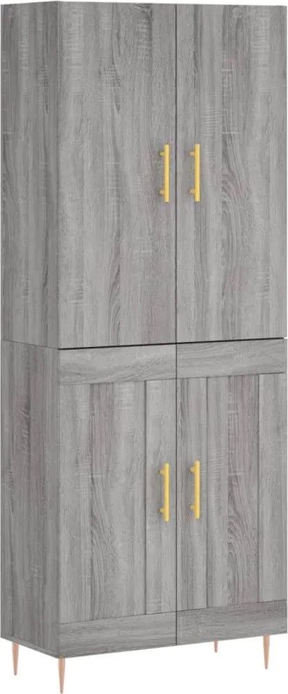 Skříň highboard šedá sonoma 69,5 x 34 x 180 cm kompozitní dřevo 3195785
