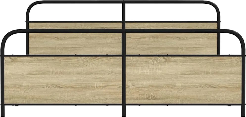 Kovový rám postele bez matrace dub sonoma 183 x 213 cm 3318653