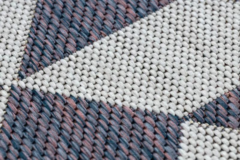 Dywany Łuszczów Kusový koberec Sion Sisal Triangles 22373 ecru/blue-pink – na ven i na doma Rozměry koberců: 160x220