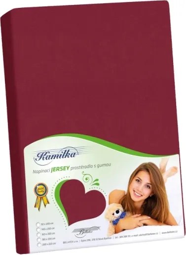 Bellatex Prostěradlo jersey  Vínová rozměr 120x200 cm