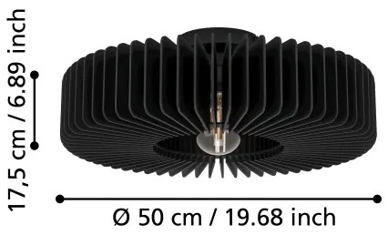 Eglo 900831 - Stropní svítidlo PALOMBAIA 1xE27/40W/230V černá