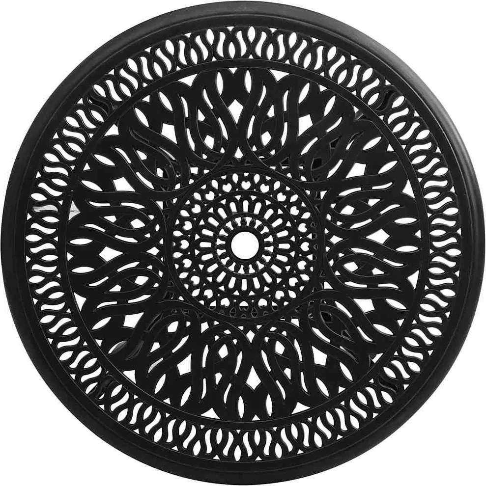 Zahradní stůl černý 90 x 90 x 74 cm litý hliník 315586