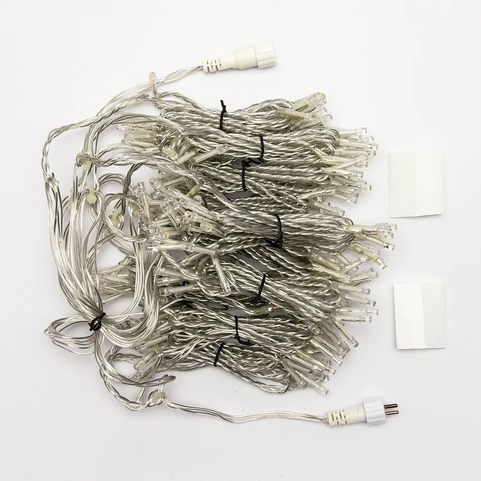Hobby Line LED světelný závěs do okna, 200 × 200 cm, teple bílá, 200 diod, čirý kabel, IP20 do interiéru, prodlužovací