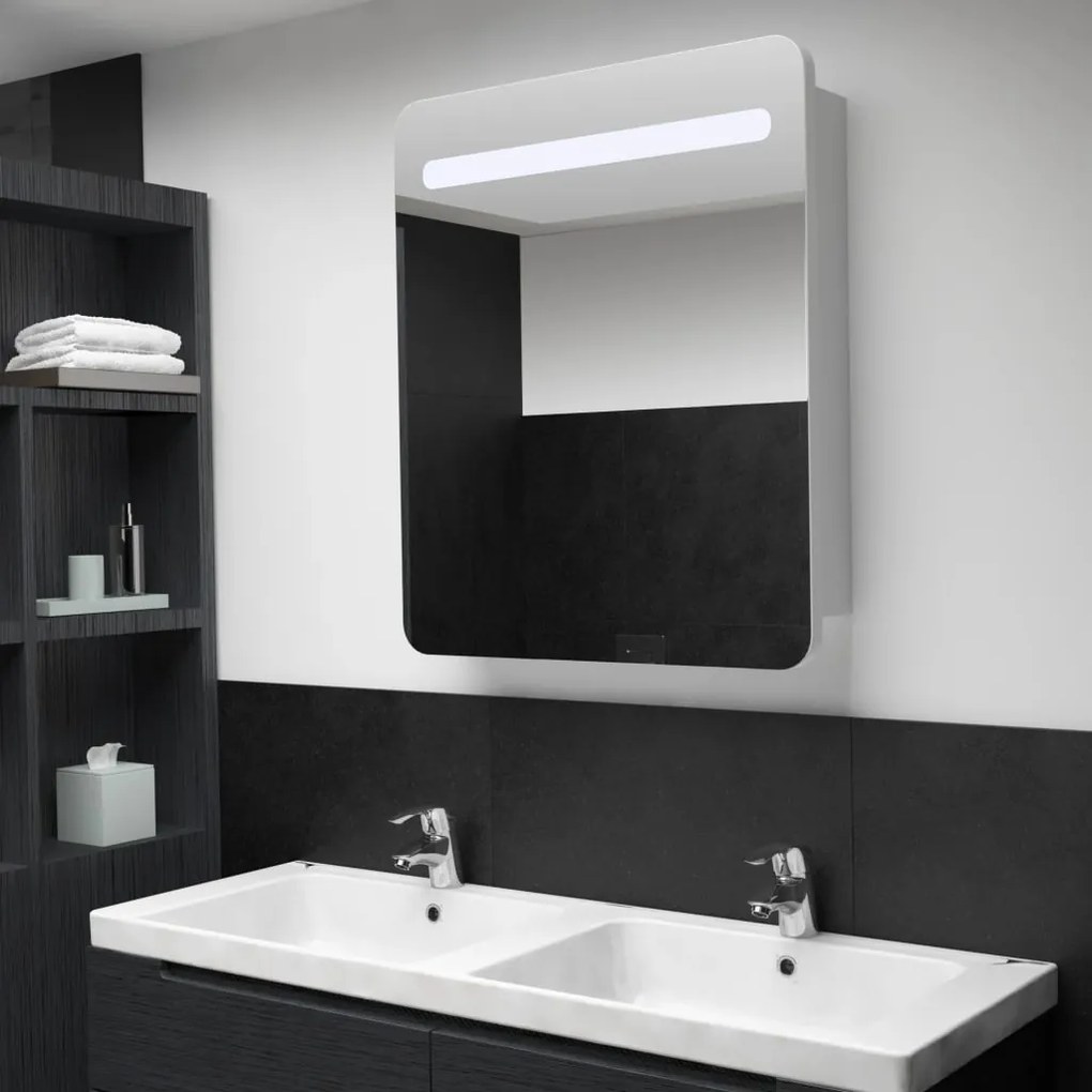 Led Koupelnová Skříňka Se Zrcadlem 68 X 9 X 80 Cm