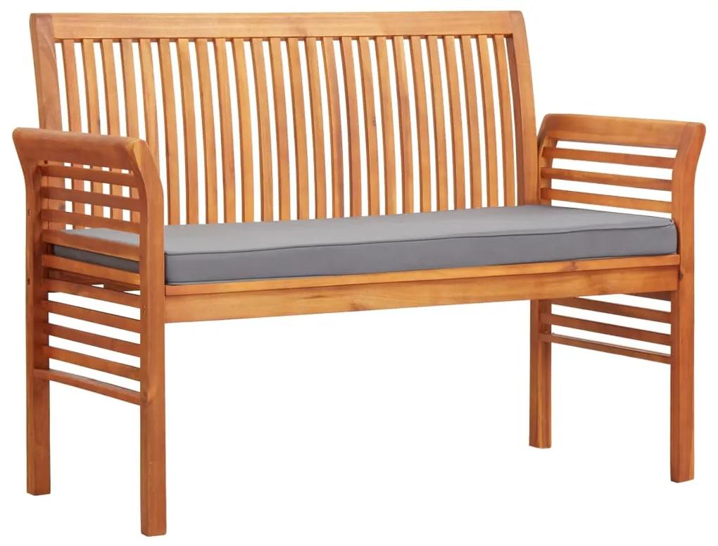 45972 vidaXL 2místná zahradní lavice s poduškou 120cm masivní akáciové dřevo