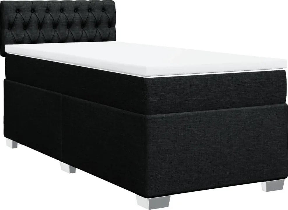 Box spring postel s matrací černá 90x190 cm textil 3288052