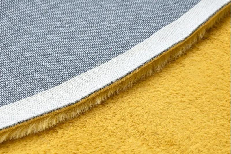 Dywany Lusczow Kulatý koberec BUNNY žlutý, velikost kruh 160