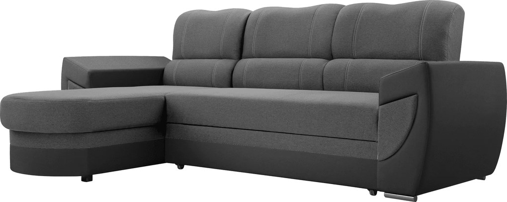 Rohová rozkládací sedací souprava do L TRENDI, 250 cm, s úložným prostorem Roh pohovky: Levý roh, Barva látky: Světle šedá a tmavě šedá (Bahama 35 + Bahama 31)