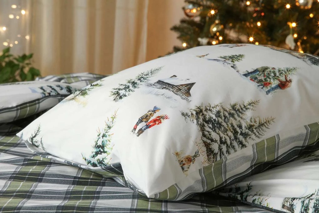 Bavlněný povlak na polštář Vánoce na horách Velikost: 40 x 40